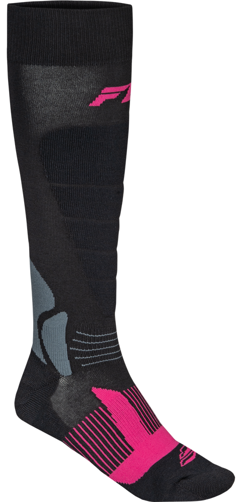 FLY RACING SNOW HEAVYWEIGHT WOOL SOCK BLACK/PINK SM/MD