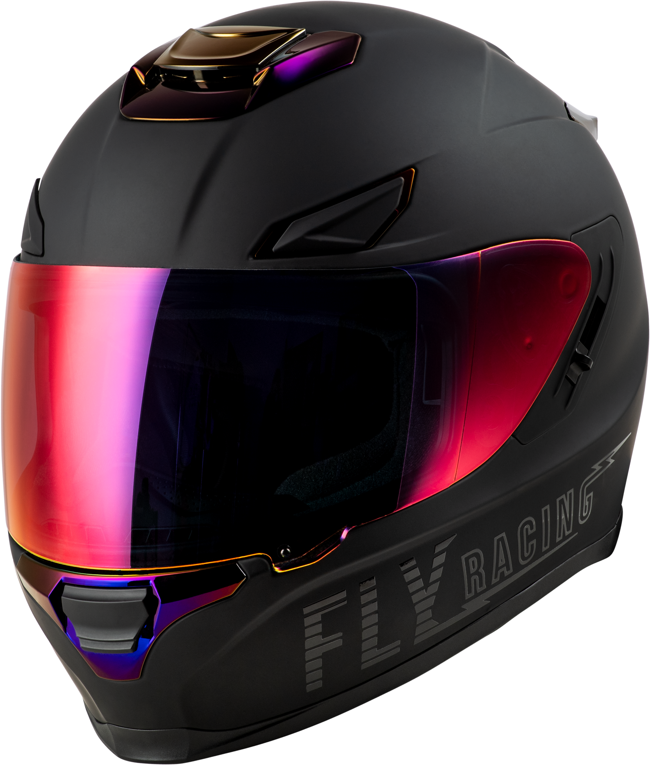 FLY RACING (73-8429L) SENTINEL RECON HELMET MATTE BLACK/PURPLE CHROME ...
