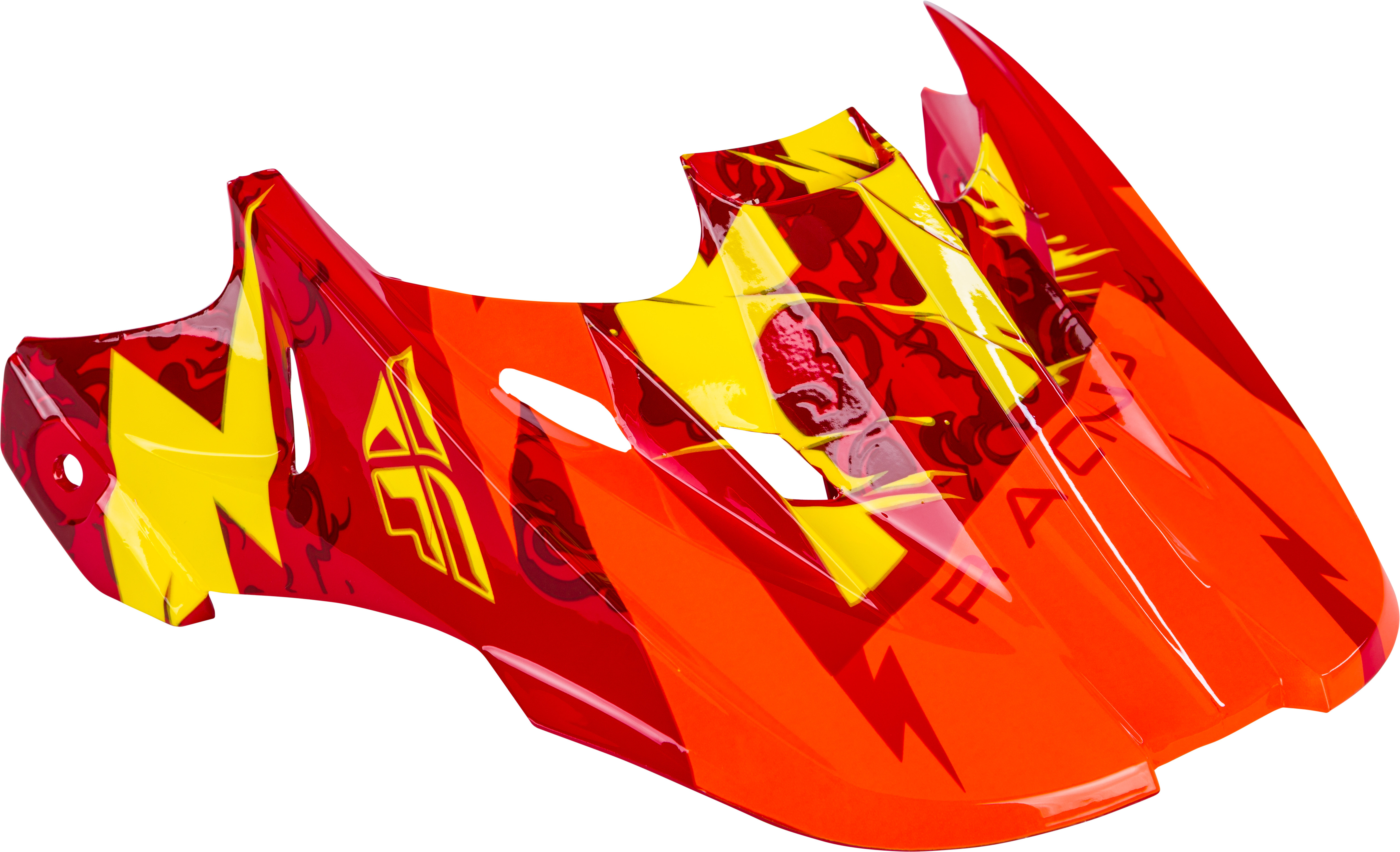 Fly Racing KINETIC SHOCKED HELMET VISOR RED/YELLOW — ROCO 4X4
