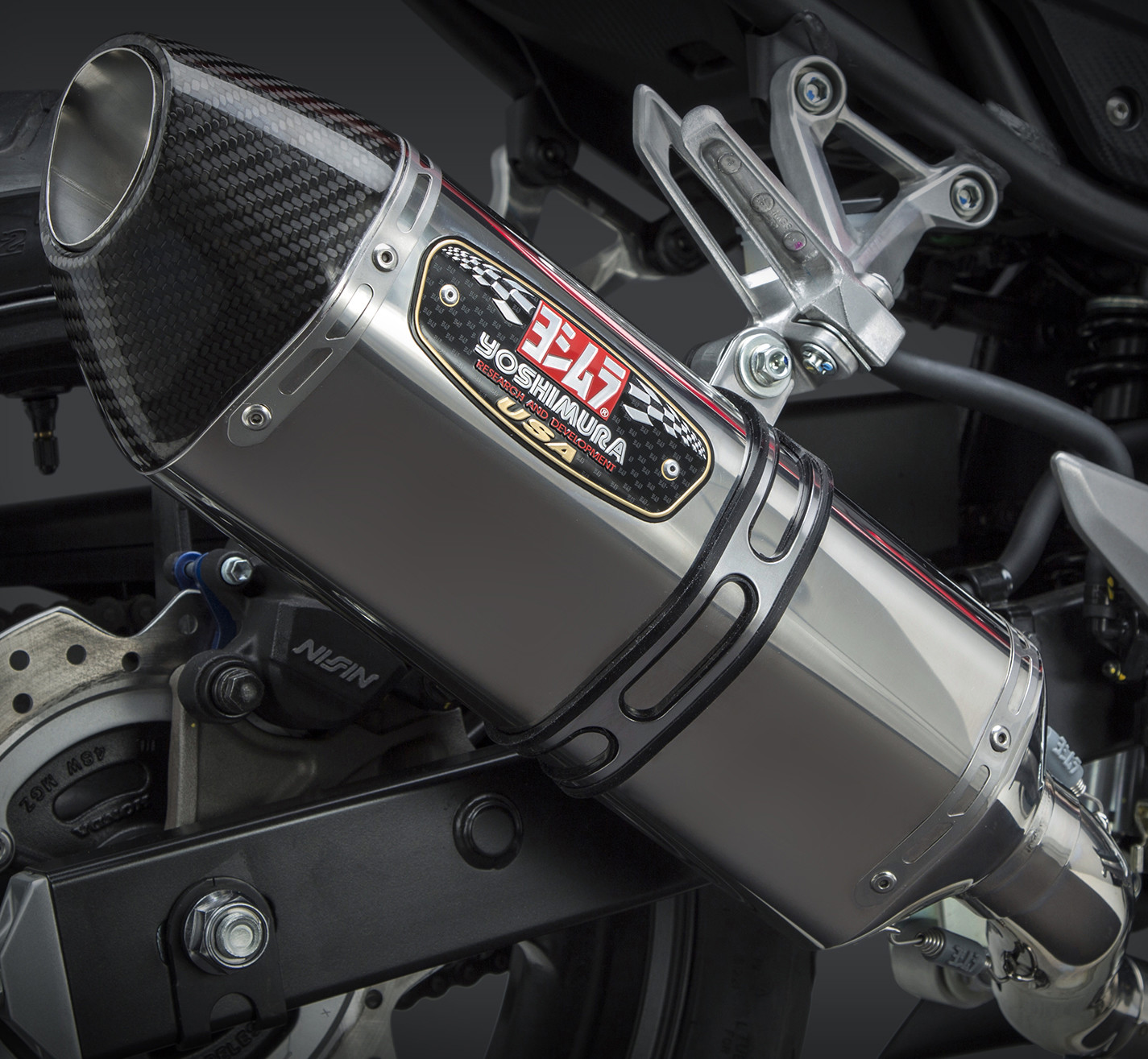 Yoshimura R&D (12551E0520) Signature R-77 Slip-On Exhaust Ss-Ss-Cf (WPS ...