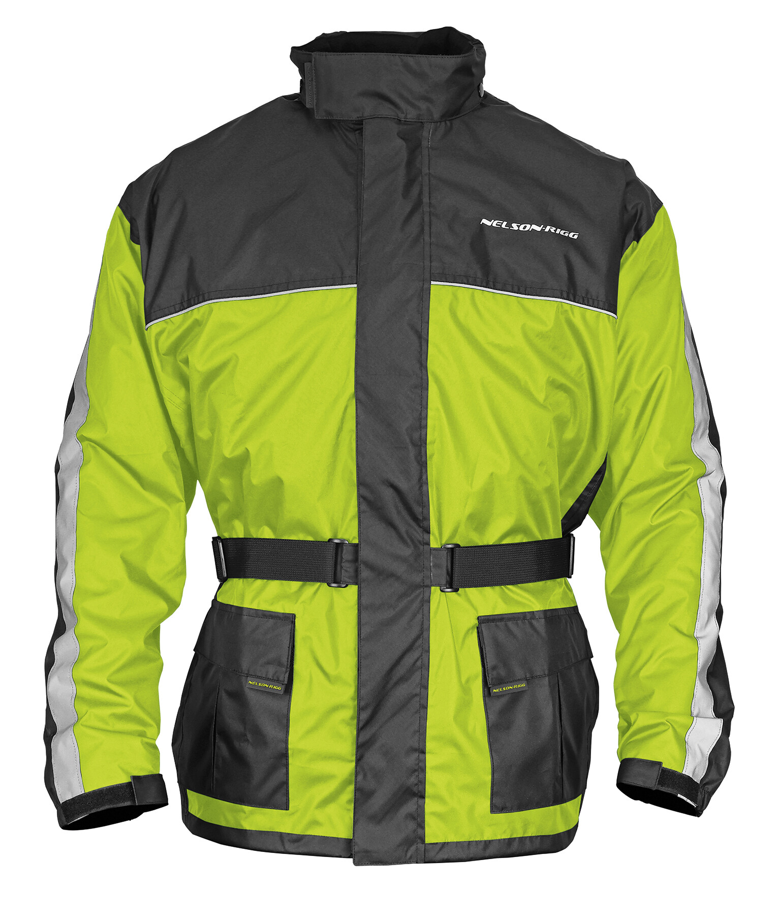 Nelson-Rigg Rain Jacket Hi Viz/Black (X-Large, Green Hi Viz/Black ...